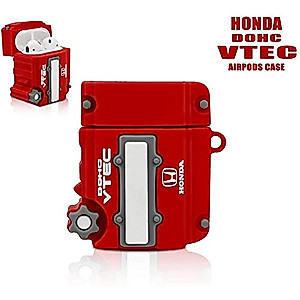 JDMTuning DOHC VTEC Apple Airpods Engine Silicone Case Cover for Protection Fits 1st Gen and 2nd Gen Wireless Charging