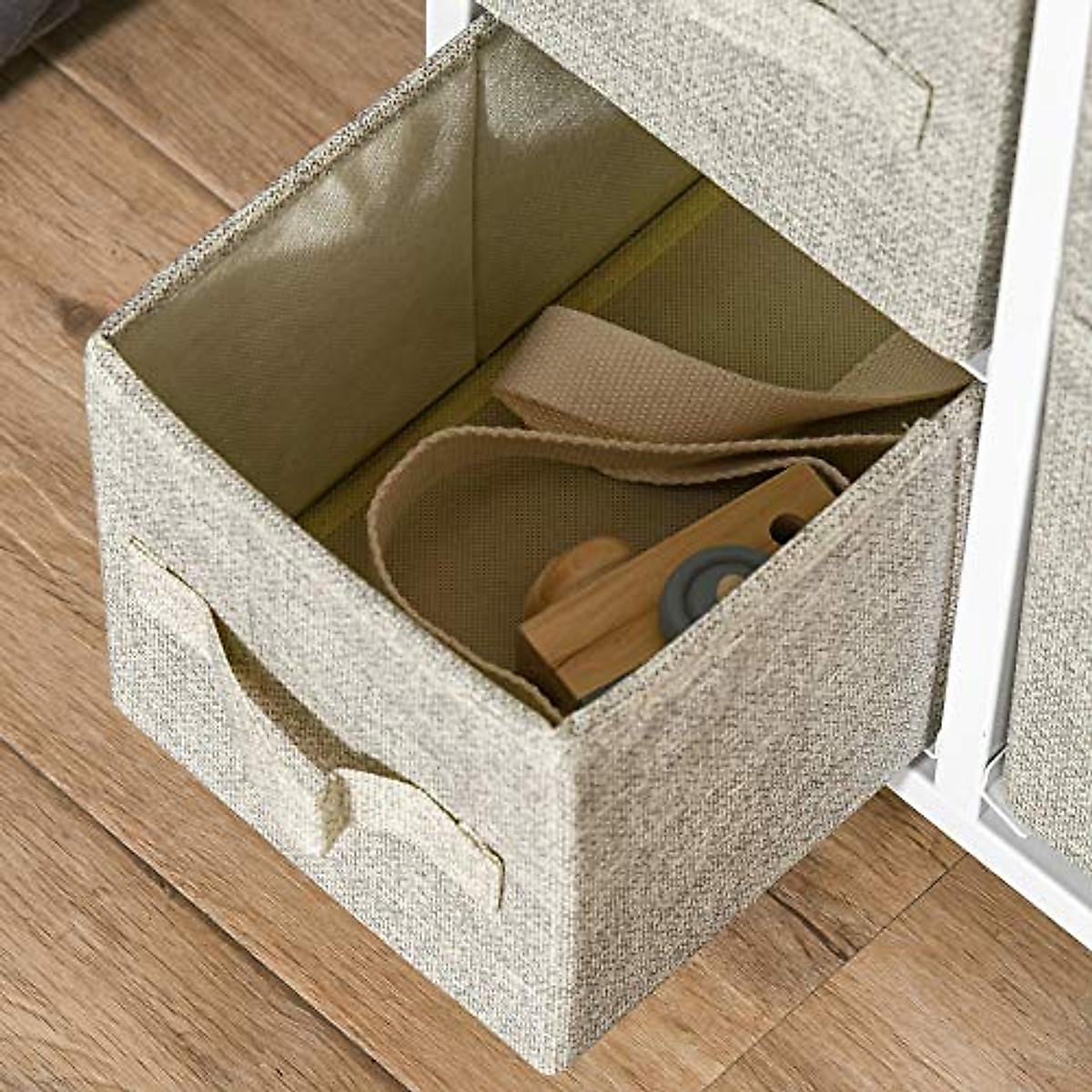 HOMCOM 7-Drawer Dresser Storage Tower Cabinet Organizer Unit, Easy Pull Fabric Bins with Metal Frame for Bedroom, Closets, Grey