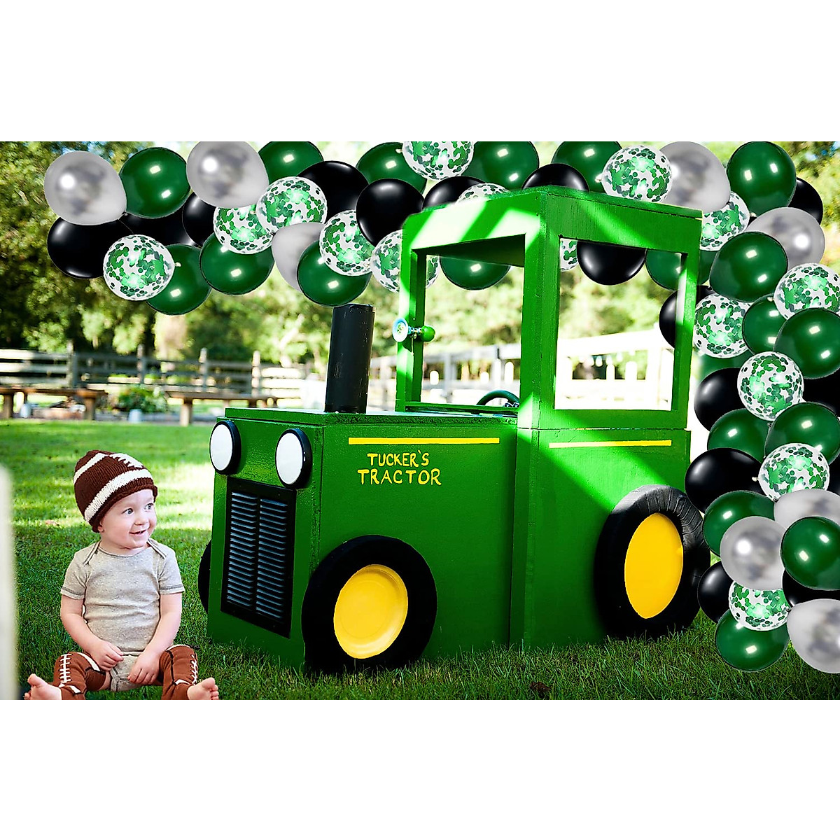 Dark Green Black Silver Balloon,12Inches Green Black Latex Metallic Balloons Jungle Safari Themed Party Balloon for Video Gaming Party,Soccer Football Birthday Graduation Baby Show Party Decorations