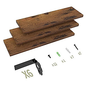 Lavezee Paw Prints Wall Decor Floating Shelves Set of 3, Cute Rustic Wooden Shelf Decorative Living Room, Bedroom, Bathroom, Log Cabin Shelving Wall Mounted