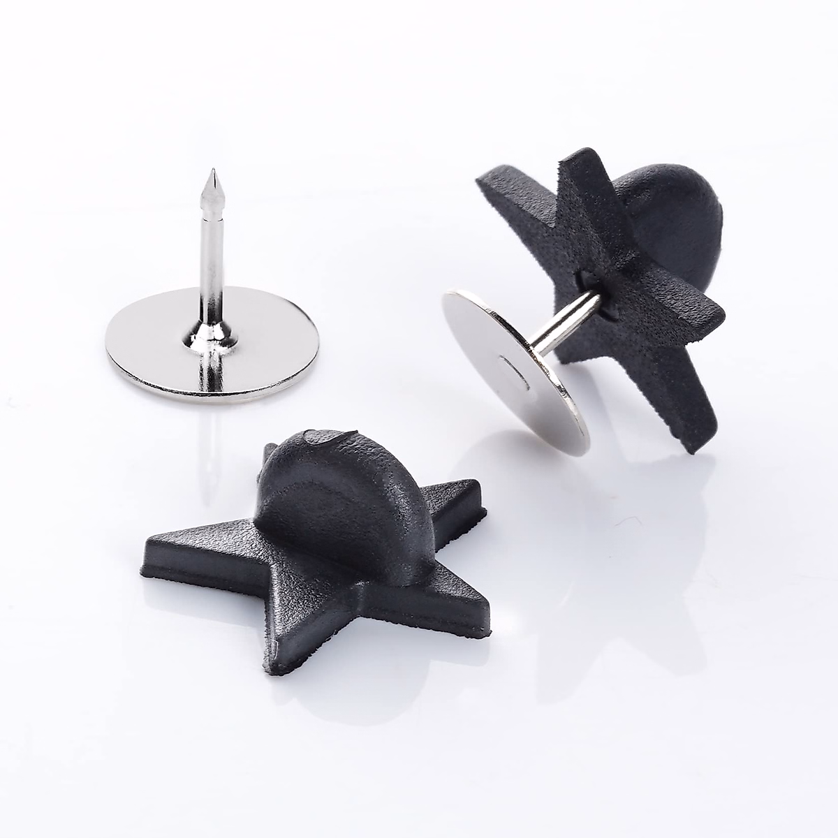 200pcs Black Rubber Pin Backs with 200pcs Blank Pins Star Shape Butterfly Clutch Tie Tacks Backings Pin Holder Keepers for Lapel Pins DIY Accessory