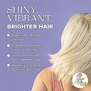 Luseta Purple Shampoo and Conditioner Set for Blonde, Gray - Color Treated Hair - Sulfate Free Paraben Free - Infused with Cocos Nucifera Oil for Curly and Damaged Hair - 2x16.9oz