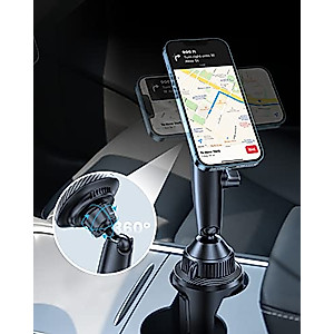 EXELIQ Magnetic Cup Holder Phone Mount for Magsafe, [Powerful Magnet] Flexible Tri-Pivot Cup Phone Holder for Car, Tesla, Truck, SUVs, Compatible with iPhone 14 13 12, Samsung and All Phones