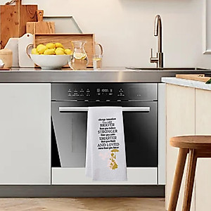 LEVLO Mary Movie Kitchen Towel Poppins Fans Gift You are Braver Stronger Smarter Than You Think Dish Towel Waffle Weave Mary Motivational Kitchen Decor (Mary Towel)