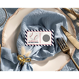 Baseball Scratch Off Game Cards (28 Pack) - Fun Party Games, Interactive Lottery Tickets, Bridal Door Prizes, Raffle Drawings, Instant Win Scratcher Wedding Favors, Baby Shower Activities for Adults