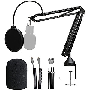 Razer Seiren X Boom Arm with Pop Filter - Professional Mic Stand for Broadcasting and Recording by YOUSHARES