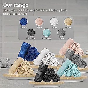 Ariv Towels 4-Piece Large Premium Bamboo Cotton Bath Towels Set- Suitable for Sensitive Skin & Daily Use- Soft, Quick Drying & Highly Absorbent Towels for Bathroom, Gym, Hotel & Spa - 30" X 52"- White