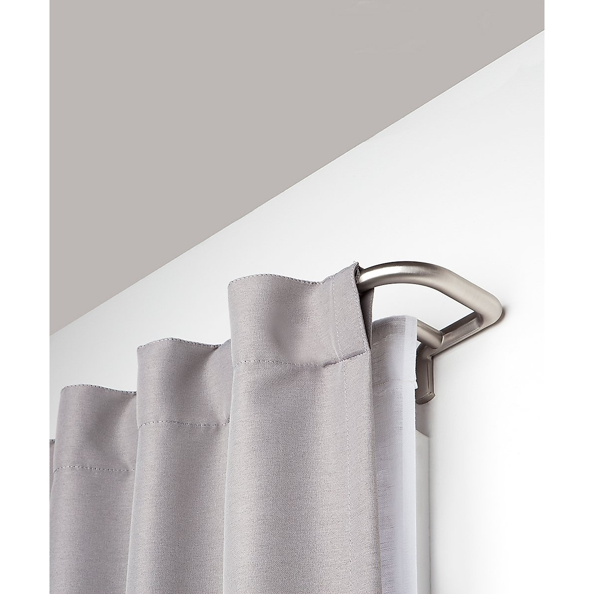 Umbra Twilight Double Curtain Rod Set – Wrap Around Design Ideal for Blackout or Room Darkening Panels, 48 to 88 Inches, Nickel
