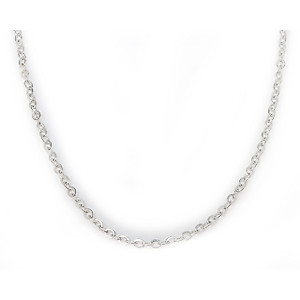 KOKAV 14K White Gold Cable Chain 2mm width and 18" length