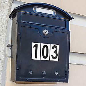 Outus 240 Pieces 10 Sheets Numbers Stickers Mailbox Numbers Self Adhesive Vinyl Numbers for Residence and Mailbox Signs (2 Inch, Black on White)