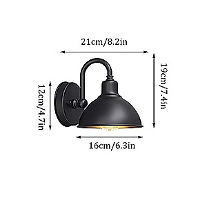 Bedroom wall lights, Wall Sconces, V-intage Industrial Country Farmhouse Wall Lantern Matte Black Iron Outdoor Wall Sconce IP65 Waterproof and Moisture-Proof Gooseneck Barn Light Villa Exterior Wall D
