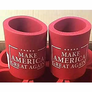 2 PC Trump 2024 Beer can cooler beverage RED MAGA Old Style Foam Donald J Trump