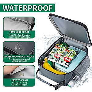 ProCattle Reusable Lunch Box for Kids Men Women Adults, Durable Small Insulated Lunch Bag, Portable Lunchbox for Office Work -Gray