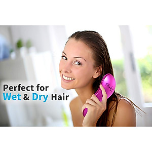 BOMBEX Detangling Brush - 2-Piece Value Set - Wet Detangling Hair Brush,Professional No Pain Detangler for Women,Men,Kids,Purple & Pink