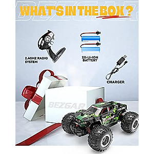 BEZGAR TM201 RC Cars - 1:20 Scale Remote Control Car,2WD Top Speed 15 Km/h Electric Toy Off Road 2.4GHz RC Car Vehicle Truck Crawler with Two Rechargeable Batteries for Boys Kids and Adults