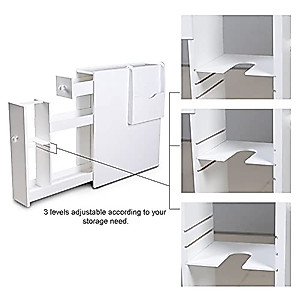 Organizedlife Freestanding Bathroom Cabinet, Wooden Floor Cabinet Toilet, Paper Holder Organizer, Toilet Paper Holder, Corner Cabinet Without Assembly