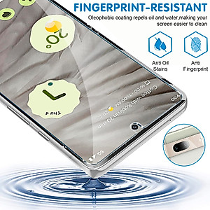 [4+4 Pack] Glass Screen Protector for Google Pixel 7a, 9H Tempered Glass, Ultrasonic Fingerprint Compatible, HD Clear Case Friendly for Google Pixel 7a 5G Glass Screen Protector