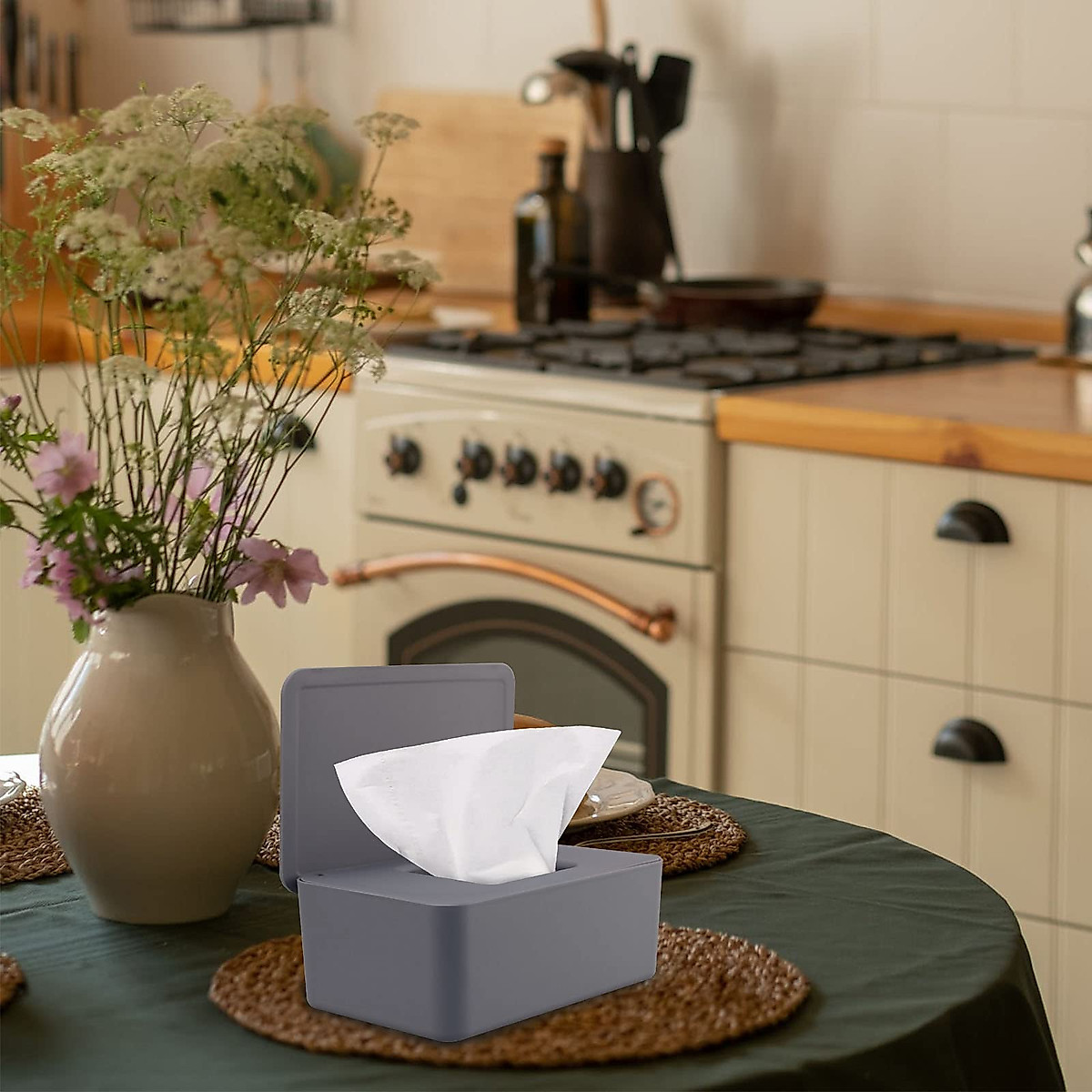 3 Pack Wipes Dispenser Baby Wipe Dispenser Holder Case Baby Wipes Container Box Diaper Wipe Holders Non-Slip for Desk Office Dorm Kitchen Washroom