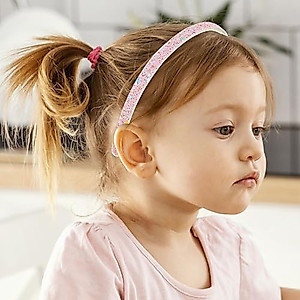 WLLHYF Glitter Headband, 4pcs Plastic Sparkly Cute Non Slip Chunky Hairbands, Thick Bling Confetti Rainbow Hair Bands with Teeth, Little Girls Colorful Hair Accessories