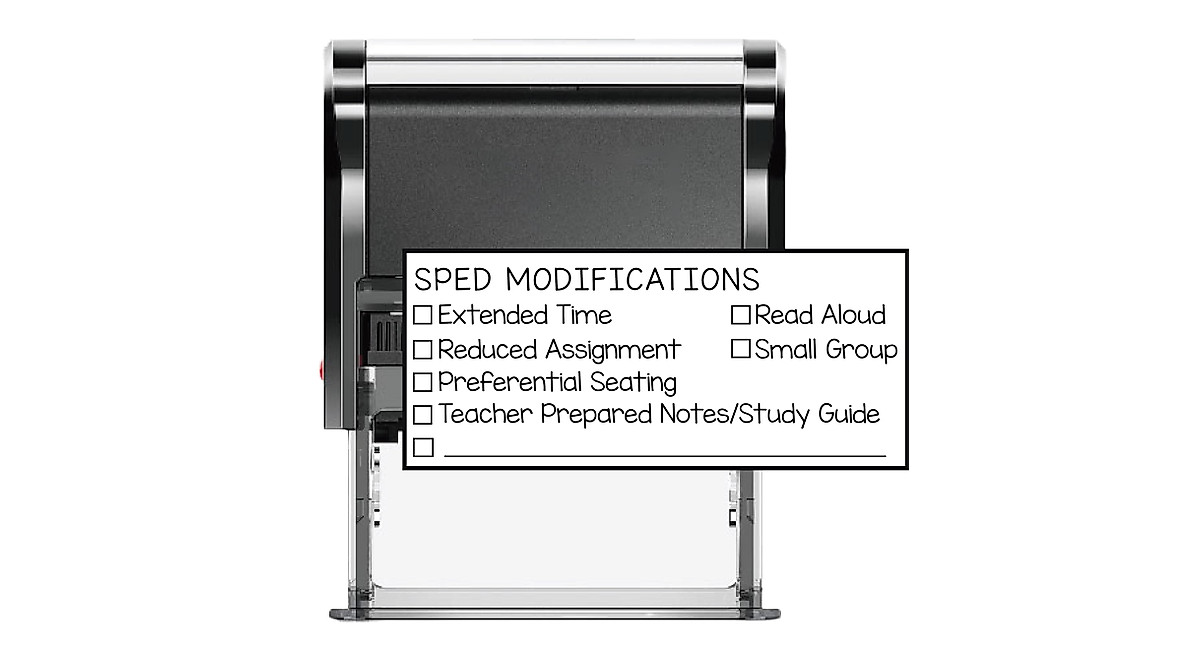 SPED Modifications Self Inking Stamp | Teacher Rubber Stamp | Grading ...