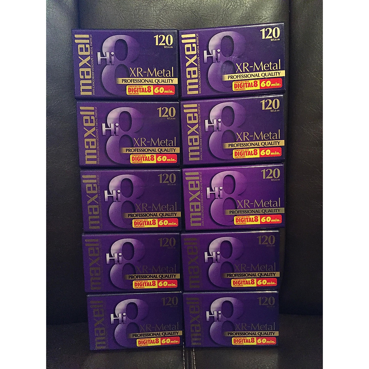 Maxell Hi-8 120 XR-Metal Professional Quality 60 Min. 8MM Camcorder Videotape 10 Pack