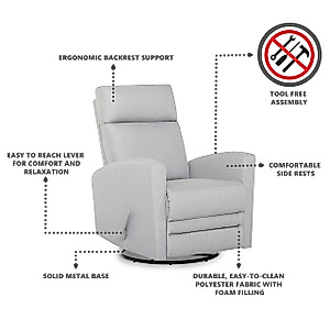 Dream On me Chatham Plus Swivel Glider,Grey