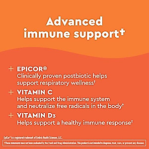 Nature Made Wellblends Immune & Respiratory, EpiCor Postbiotic, Vitamin C, Vitamin D3, Advanced Immune Support Supplement, 50 Vegetarian Capsules