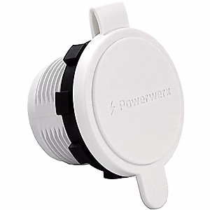 Powerwerx PanelPole2-White, Panel Mount Housing for Two Anderson Powerpole Connectors with a Weather Tight Cover in White