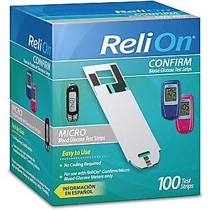 ReliOn Confirm/micro Blood Glucose Test Strips 100 count /Model: 712100
