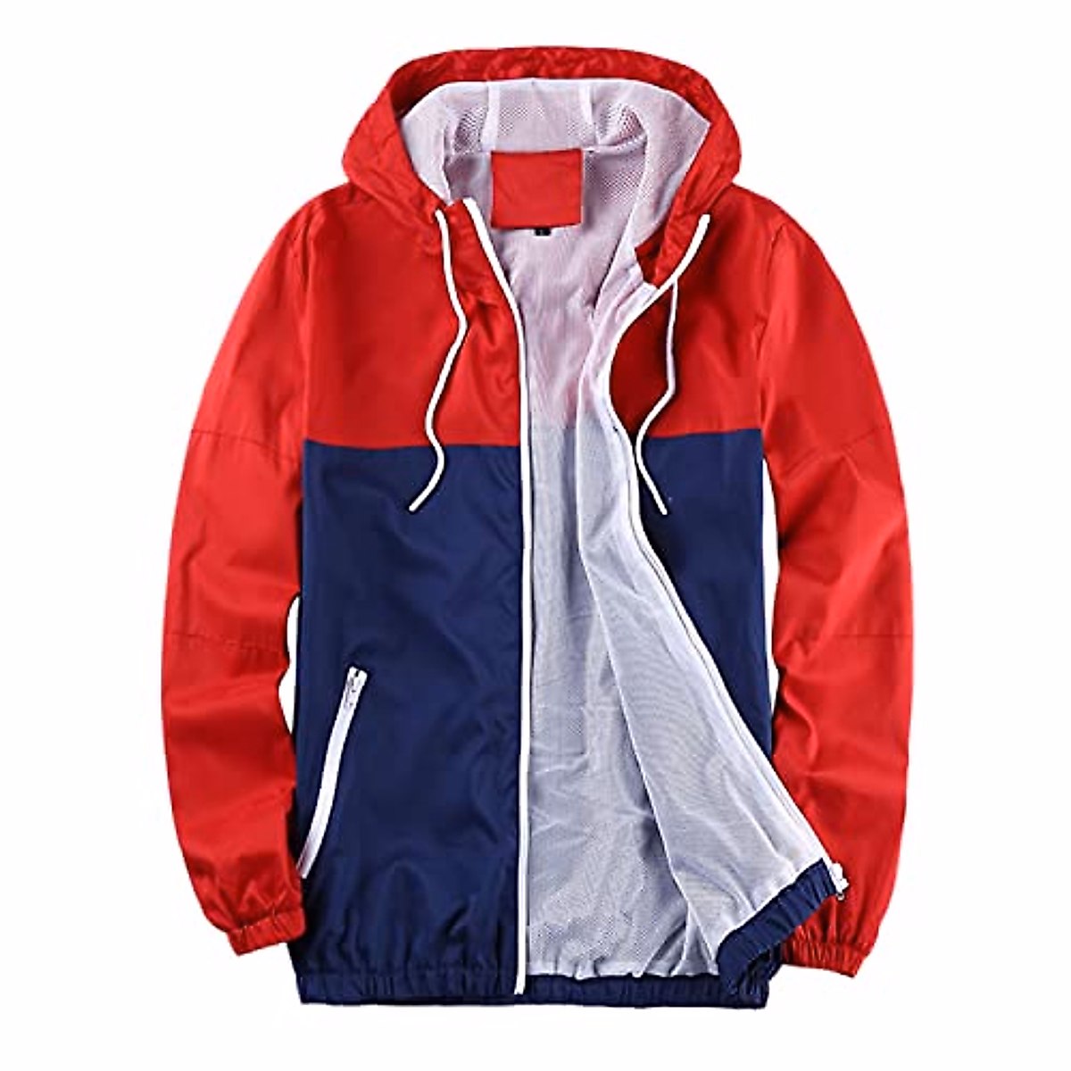 Mens Tennis Crop Vest Half Zip Hoodie Men Windbreaker Long Sleeve Lightweight Fleece Jacket Men Lightweight Breathable Rain Jackets Track Coat Black Jacket Cropped Vest Red L