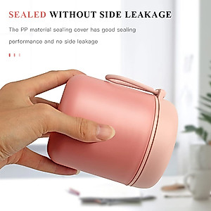 SMALLSHS Vacuum Insulated Food Jar with Foldable Spoon, Stainless Steel Thermal Food Container Food Thermos Soup Cup Leak Proof Hot Cold Food for Office Picnic Travel Outdoors (Pink)