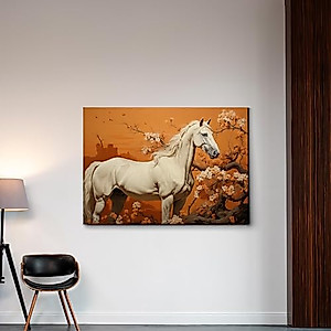 Majestic Black Stallion Galloping In The Clouds, Black Horse On Salt Flats, Canvas Print, Black Horse Print, Black Horse Wall Art