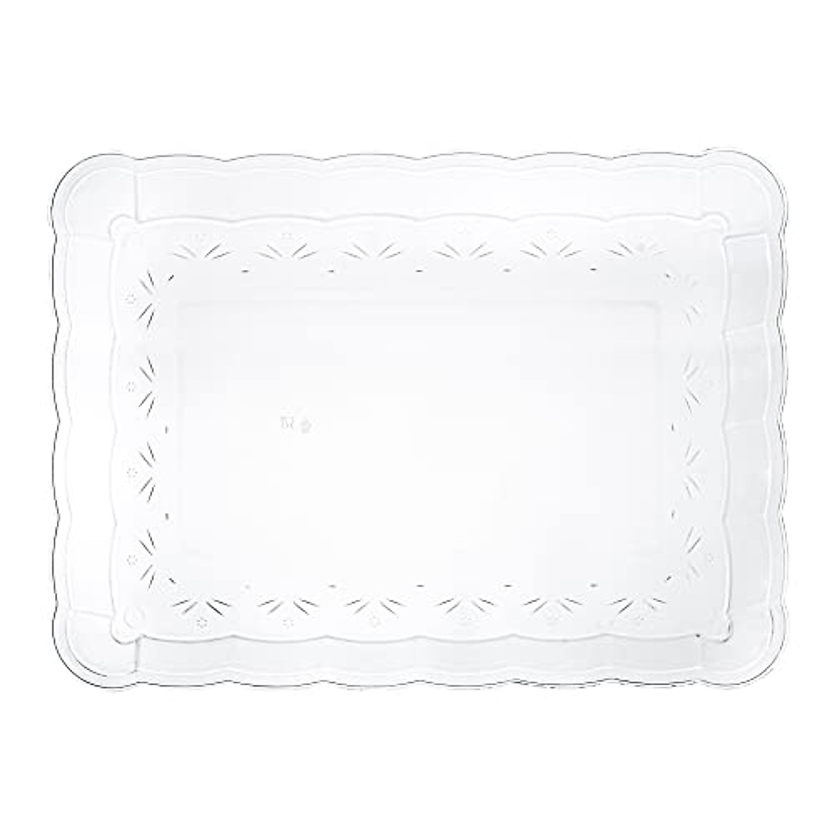 Plastic Serving Trays 9" X 13" Rectangle Serving Platters 4-Pack Clear Party Tray Durable Serving Platter - Disposable Serving Food Tray - Rectangular Cake, Fruit, Cookie Tray - Posh Setting