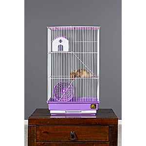 Prevue Pet Products Three-Story Hamster & Gerbil Cage Purple & White SP2030P