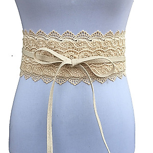 Toptim Women's Belt Bow Tie Wrap Faux Leather Band Corset 3-Pack (Black-Coffee-Beige)