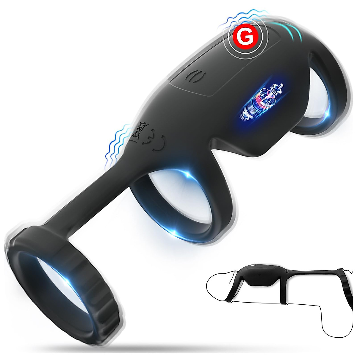 Vibrating Cock Ring for Penis Testicles G Spot Stimulation, Pleasure Penis Ring Sleeve Vibrator Couples Adult Sex Toys for Men Women, Male Couple Sex Toy, Cock Rings Vibrators for Men Erection Sex