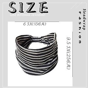 Bohend Boho Headband Wide Yoga Stretchy Bandeau Large Headwrap Sport Athletic Beach Hair Accessories for Women and Girls(8pcs)