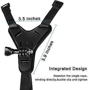 Taisioner Motorcycle Helmet Mount Chin Strap for GoPro AKASO or Other Action Camera Cycling Video Record Accessories ( Second Generation )