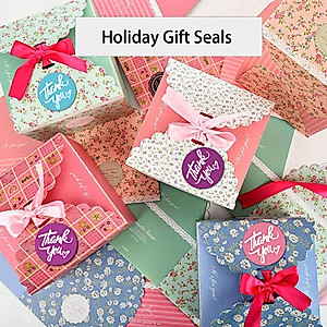 Dreecy 1.5 Inch Thank You Stickers, 1000 Pcs/roll Thank You Labels for Small Business, Packaging, Greeting Cards, Flower Bouquets, Mailer Seal Stickers, Candy Bags, Envelopes and Gift Wraps, 8 Colors