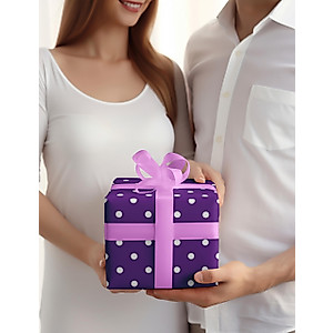 SaringSwoon Purple Wrapping Paper - Gift Wrap With Stripes and Polka Dot Design for Christmas, Birthday, Baby Shower, Wedding, Holiday - 20×29 Inches, 6 Folded Sheets