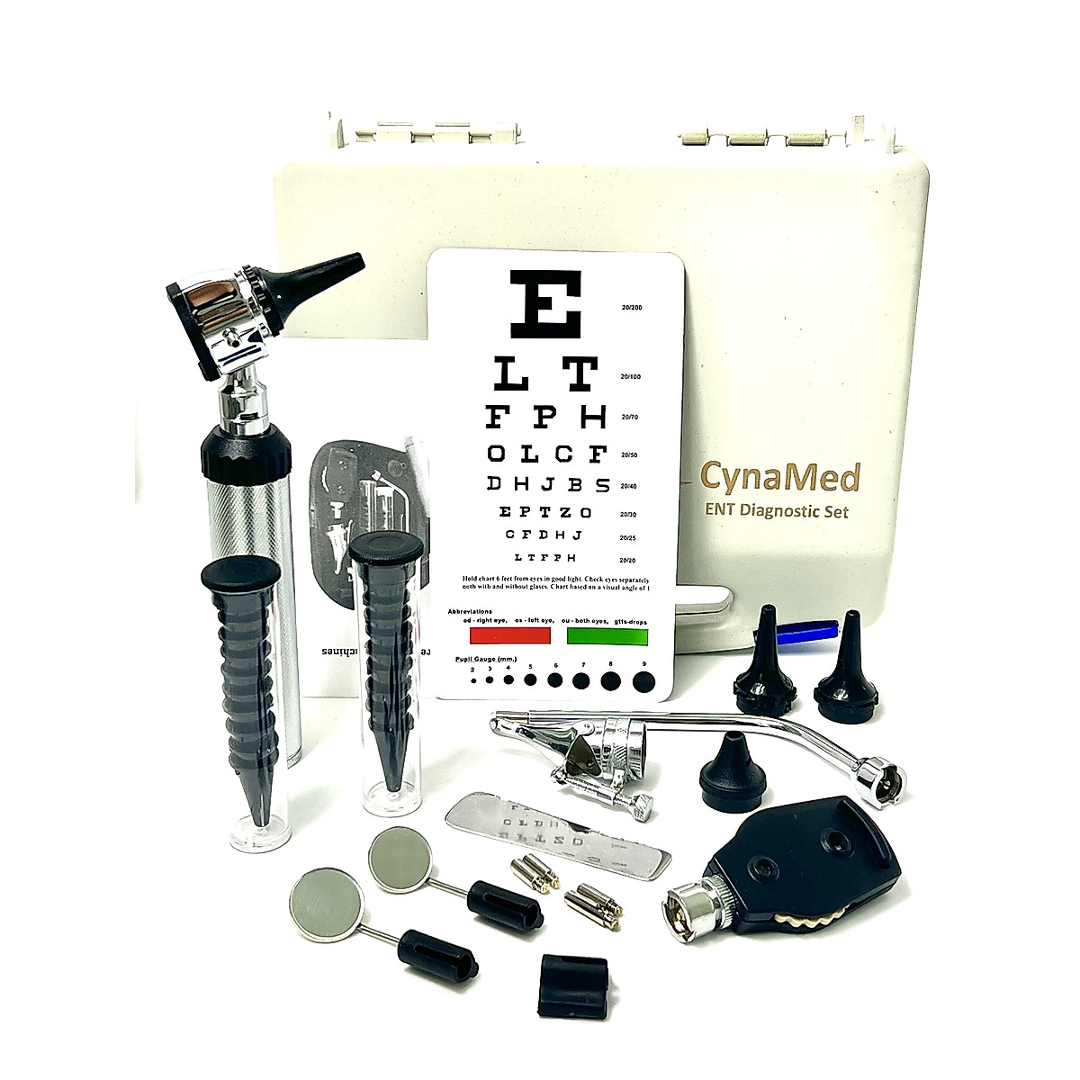 Cynamed Otoscope Diagnostics Ear, Nose and Throat Exam Kit, Perfect Tool for Students