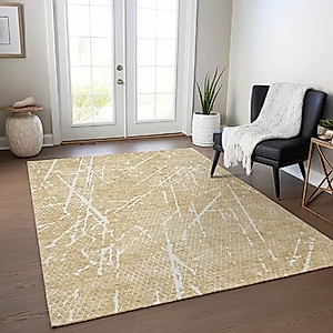 Addison Rugs Chantille ACN628 Beige 9' x 12' Indoor Outdoor Area Rug, Easy Clean, Machine Washable, Non Shedding, Bedroom, Living Room, Dining Room, Kitchen, Patio Rug
