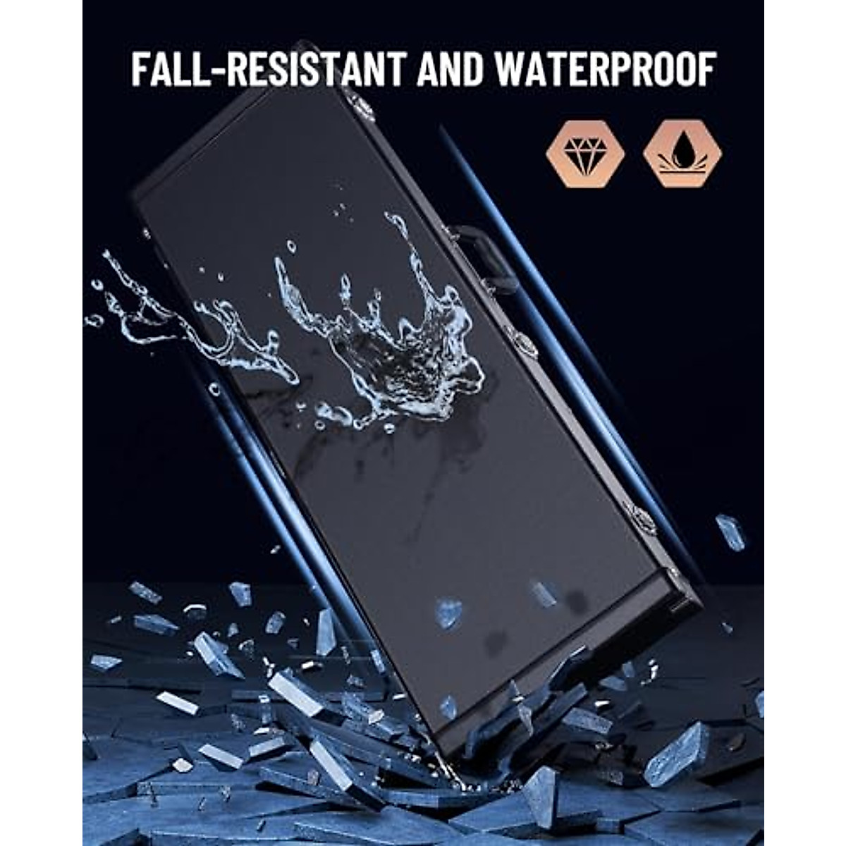 CAHAYA HardShell Wood Case Electric Guitar Hard Case Rectangle Shaped Guitar Case Hardshell for Standard Electric Guitars with Lock Latch Keys Black CY0209