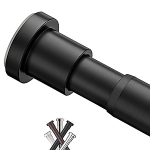 Eboatop Long Tension Shower Curtain Rod 62-105 inches - Adjustable Non-Slip Spring Tension Curtain Rod for Bathroom, Window, Doorway, Matte Black