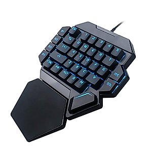 fasient Keyboard, Black Driver-Free One-Handed 35 Keys with Macro Definition Function Portable Gaming Keyboard, for Win 2000/Win XP/Win ME/Vista/Win7/Win8/WIN10