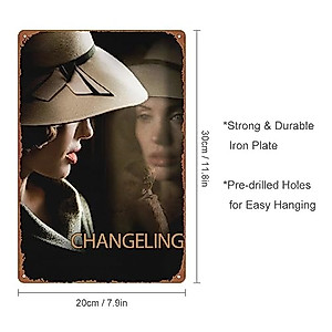 Changeling Metal Tin Sign Garage Sign Wall Decoration Old Car Shop Movie Poster Oil Station Sign 8 × 12 inches