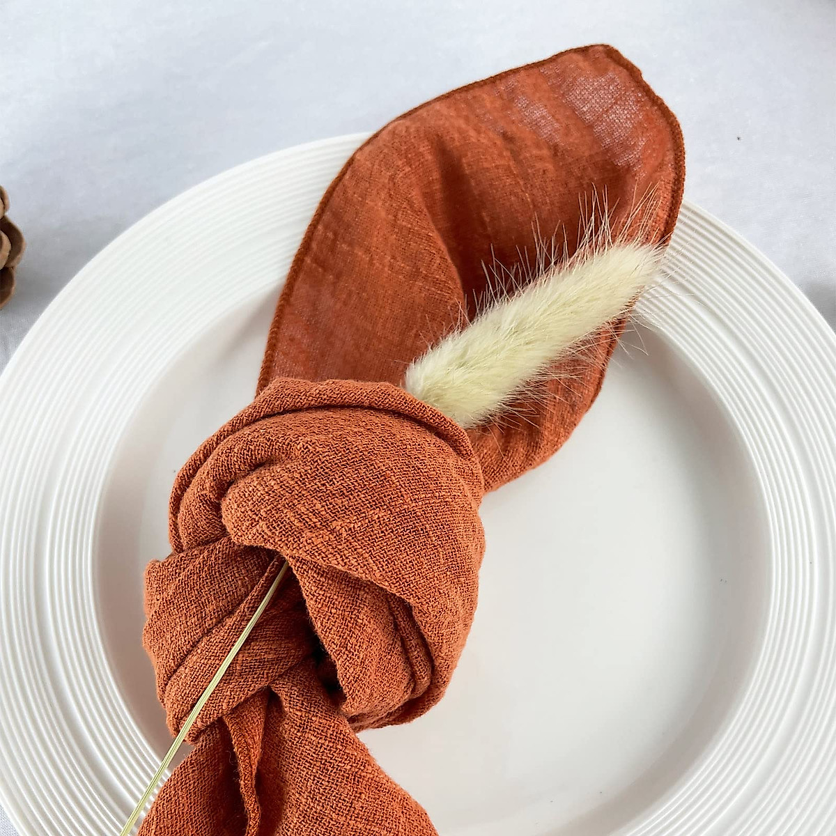 EHLDekol Gauze Cloth Napkins 6 Pack 16x16 Inches 100% Natural Soft Cotton Weddings Decorative Parties Family Everyday Use Bulk Linen Dinner Napkins (Terracotta, 6 Pack)