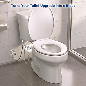 Auterfar Bidet Attachment for Toilet, Dual Nozzle with Self-Cleaning Bidet Toilet Seat, Non-Electric Ultra-Thin Bidets for Existing Toilets, Rear/Feminine Wash with Adjustable Water Pressure
