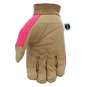 Miracle-Gro MG86205 General Utility Gloves – [Medium/Large], Synthetic Leather Padded Palm Gloves, Spandex Back, Adjustable Hook and Loop Wrist, 1 Count (Pack of 2)