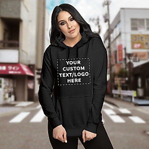 Custom Gildan Adult Hoodies for Men and Women, 24 Pack of Personalized Promotional Shirts with Customized Text or Logo, Comfortable Cotton Unisex Sweatshirt with Hood for Fall, Winter Weather - Black